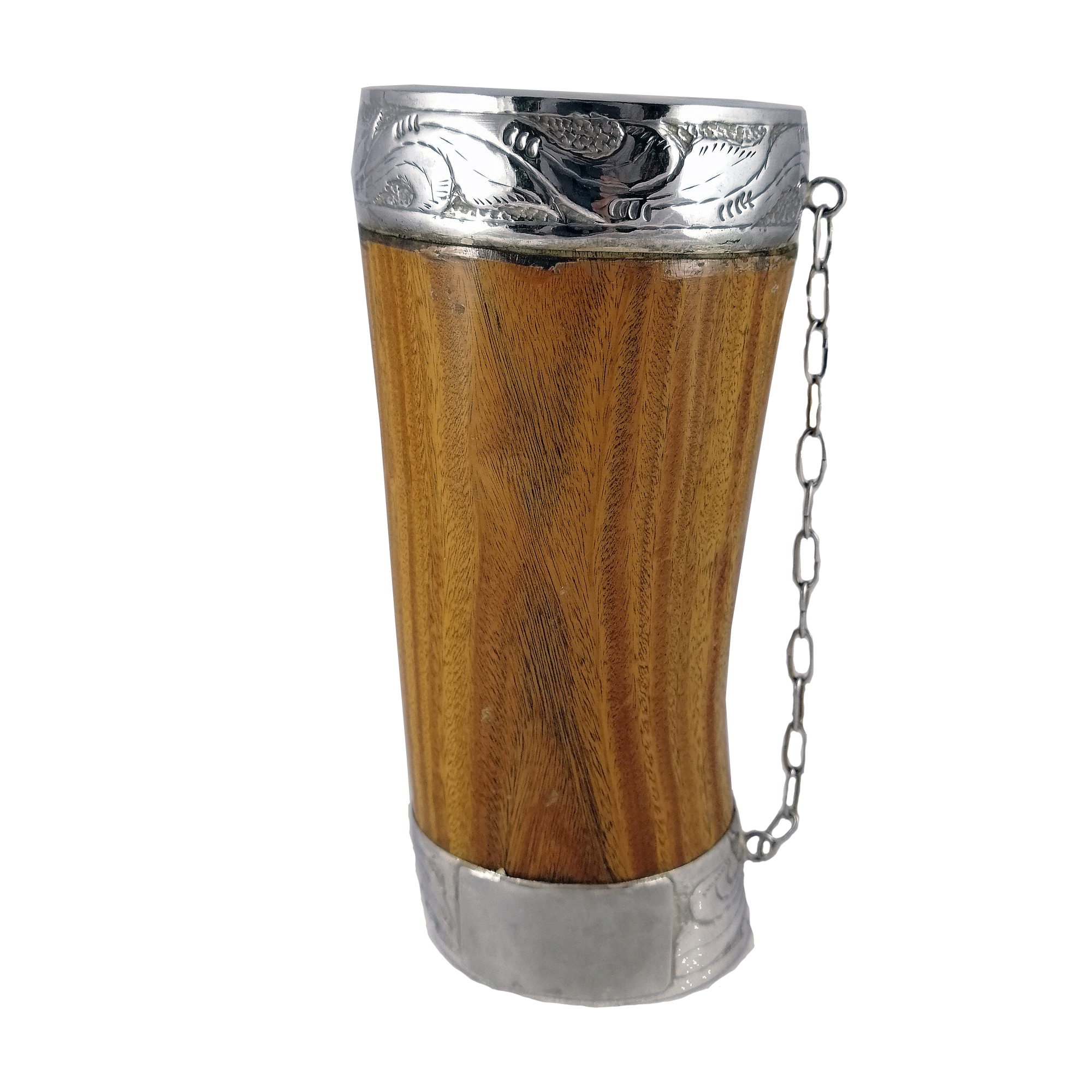 GUAMPA DE PALO SANTO CON DETALLES EN PLATA - Yasui